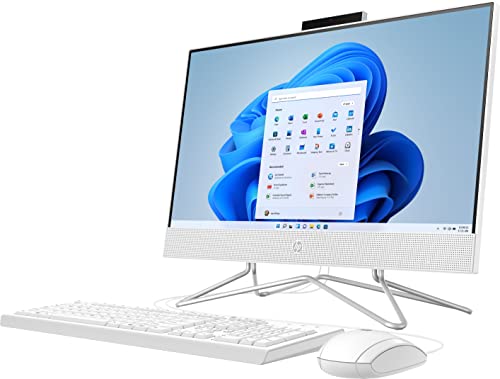 HP 2022 Newest 22-inch FHD All-in-One Desktop Computer Dual-Core AMD Athlon Silver 3050U 8GB DDR4 RAM NVMe M.2 512GB SSD DVD WiFi AC BT RJ45 Webcam Windows 11 Home White w/RE USB3.0 Flash Drive