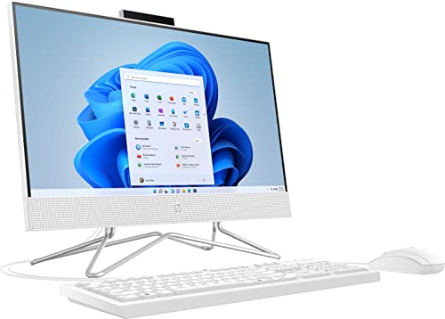 HP 2022 Newest 22-inch FHD All-in-One Desktop Computer Dual-Core AMD Athlon Silver 3050U 8GB DDR4 RAM NVMe M.2 512GB SSD DVD WiFi AC BT RJ45 Webcam Windows 11 Home White w/RE USB3.0 Flash Drive