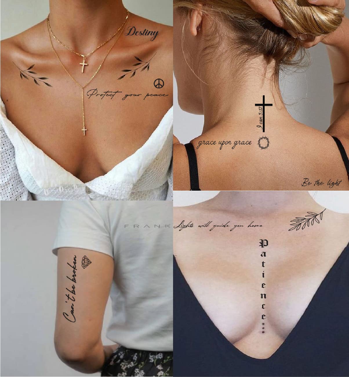 IMPRESSED Realistic Temporary Tattoos – 42 Custom Sheets Tiny Fake Self Care Tattoo – Inspirational Minimalist Affirmation Words and Motivational Quote Permanent Tats for Adult Teens Women Face Body