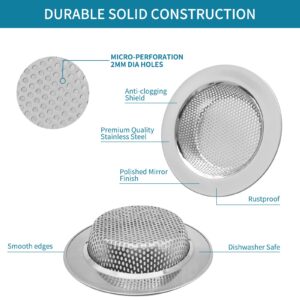 Kitchen Sink Strainer, VWEICYY Sink Drain Strainer, 4.5" Sink Strainer for Kitchen Sink, Dishwasher Safe(4 Pack)