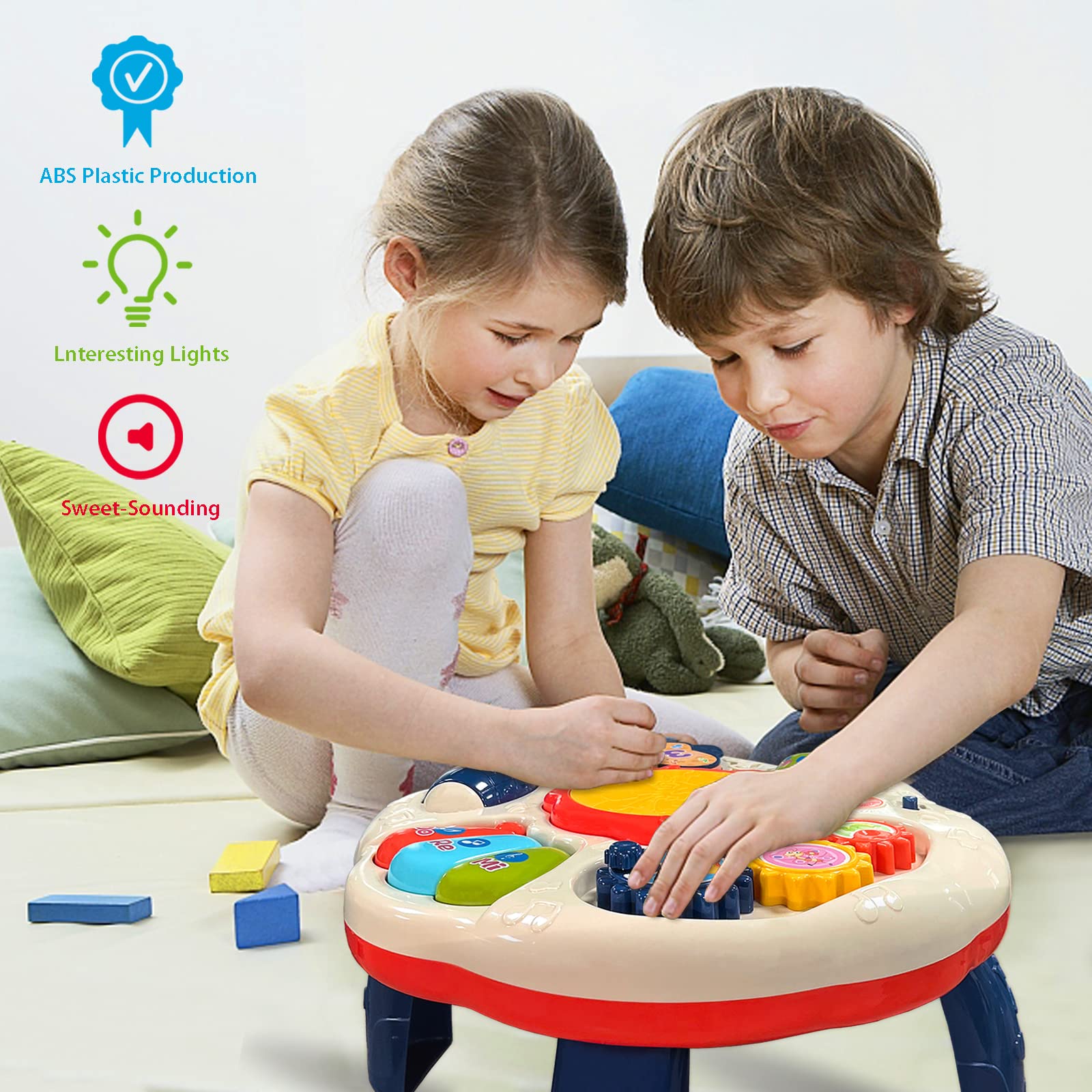 Serdios Baby Activity Table,Touch and Explore Table,Learn and Musical Table,for Baby Toy 3 to 18 Months