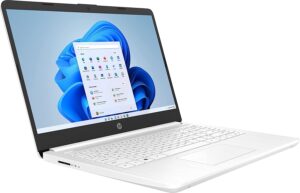 hp 2022 newest premium 14" laptop| intel celeron n4020 8gb ram 128gb(64gb ssd+ 64gb card)| webcam hdmi wi-fi| 1 year ms 365| lioneye bundle| white