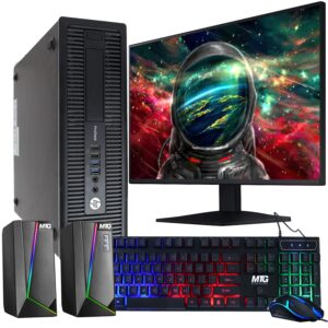 hp elite 800g1 desktop computer pc, intel core i7 4th gen processor, 8gb ram, 2tb, hdd, mtg new 22 inch monitor, rgb speaker and keyboard mouse, wifi windows 10 pro 64-bit (renewed)