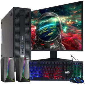 hp elite 800g1 desktop computer pc, intel core i5 4th gen processor, 16gb ram, 2tb hdd, mtg new 22 inch monitor, rgb speaker and keyboard mouse, wifi windows 10 pro 64-bit (renewed)