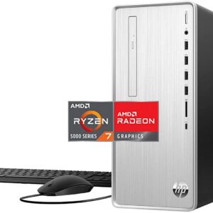 HP 2023 Newest Pavilion Desktop, AMD Ryzen 7 5700G, 32 GB RAM, 1 TB PCIe SSD, Windows 11 Home, Wi-Fi 5 Bluetooth, 9 USB Ports, Wired Mouse, Keyboard Combo, Pre-Built Tower Bundle with JAWFOAL