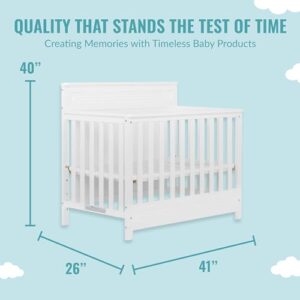 Dream On Me Harbor Full Panel 4-in-1 Convertible Mini Crib in White, Water-Based Paint Finish, JPMA Certified, 3-Position Mattress Height Setting, Made of Solid Pinewood