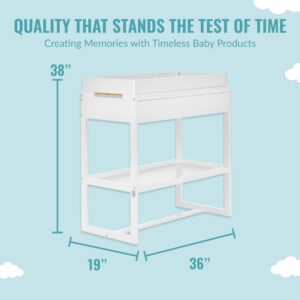 Dream On Me Arlo Changing Table in White, Made of Solid New Zealand Pinewood, Non-Toxic Finish, Comes with Water Resistant Mattress Pad & Safety Strap