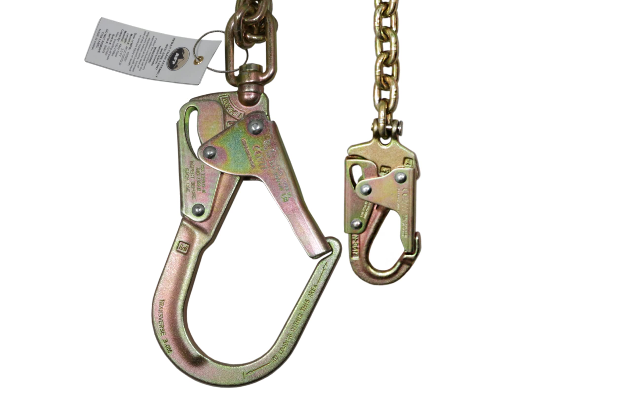 AFP Rebar Positioning Chain Assembly with Swivel Hook (Gold)