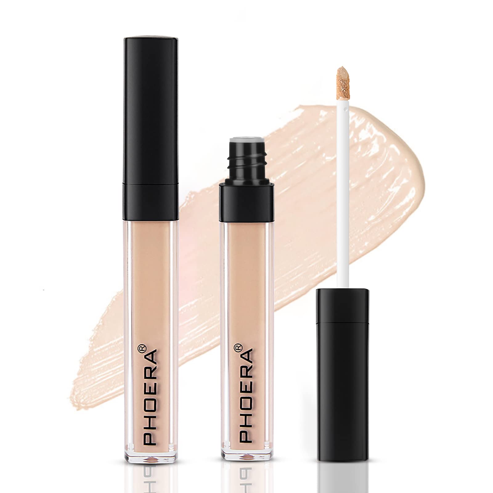 PHOERA Liquid Concealer,Full Coverage Concealer,Multi-Use Makeup Concealer for Acne,Dark Circles,Tattoo,Freckles,High Adherence Hydrating Face Concealer for Women Mens(102# NEUTRAL)