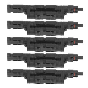 5pcs/set Solar Branch Connectors, 1000V Solar Panel Y Branch Connectors IP68 Waterproof Female Male Solar Connectors for Solar Panel Parallel Connection