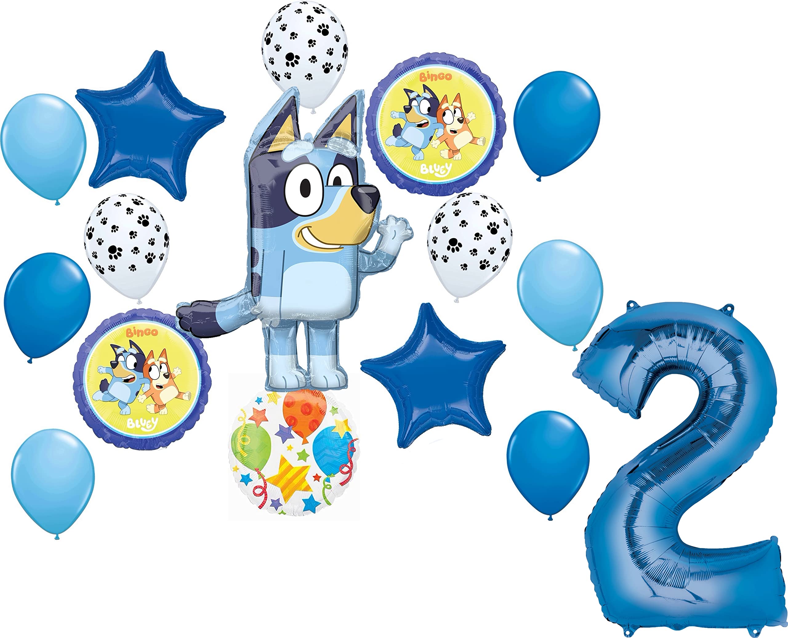 Anagram Blueys 2nd Birthday Party Supplies Balloon Bouquet Decorations