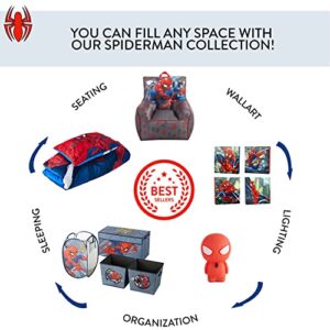 Marvel Spiderman 3 Piece Multi Size Fabric Nestable Toy Storage Basket Set, with Rope Carry Handles