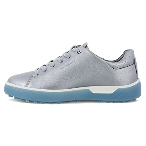 ECCO Women's Tray Hybrid Hydromax Water Resistant Golf Shoe, ALU Silver/Arona, 10-10.5