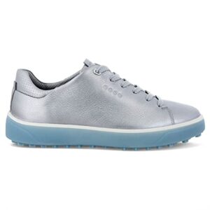 ECCO Women's Tray Hybrid Hydromax Water Resistant Golf Shoe, ALU Silver/Arona, 10-10.5