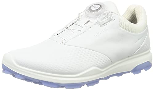 ECCO Women's Biom Hybrid 3 BOA Hydromax Water Resistant Golf Shoe, White/White, 9-9.5