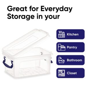 Superio Clear Storage Bins with Lids, Stackable Storage Box with Latches and Handles, Extra Small, 12 Pack 2 Quart