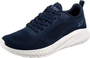 skechers women's bobs squad chaos – face off sneaker, navy, 5 wide