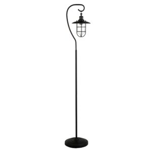 bay nautical floor lamp with glass shade in blackened bronze/clear