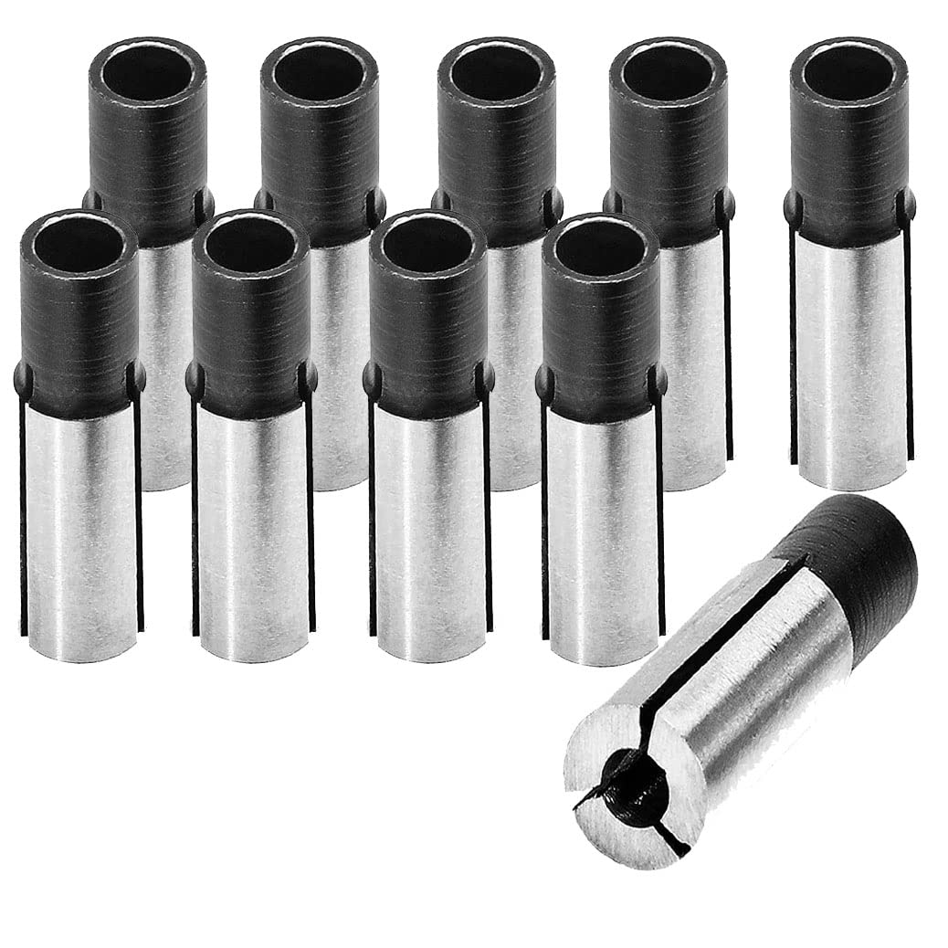 10 Pcs Router Collet Adapter, Die Grinder Chuck Driver, 1/4" to 1/8" Router Chuck Converter for CNC Engraving Machine