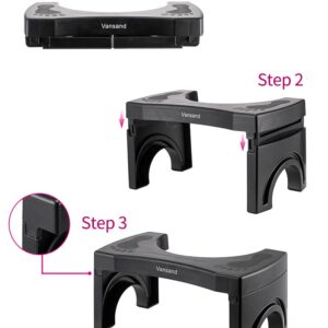 Vansand Toilet Foot Stool,Folding Toilet Stool,Squatting Toilet Potty Stool,Toilet Auxiliary Step,7.5Inch Height (Black)