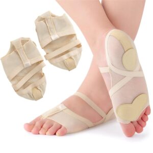 dance foot thongs, anti-slip ballet dance pointe shoe socks protector cushion, professional thong toe paws grip shoes pads, women lyrical shoes, relief foot pain for yoga ballet pilates (xl, skin)