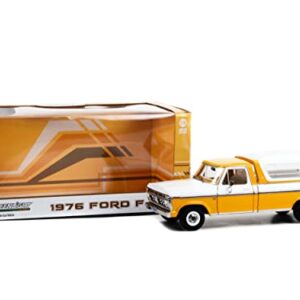 Greenlight Collectible 1976 Ranger Pickup Truck with Deluxe Box Cover Chrome Yellow and Wimbledon White 1/18 Diecast Model Car by Greenlight 13621