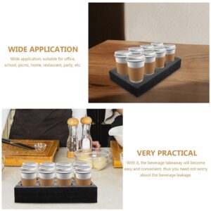 YARDWE 2 Pcs Pearl Cotton Cup Holder Packing Trays Cup Holder Tray for Car Foam Drink Carriers for Drivers Drink Carrier Tray Coffee Carrier Black Mugs Car Tray Drinks Camper Van