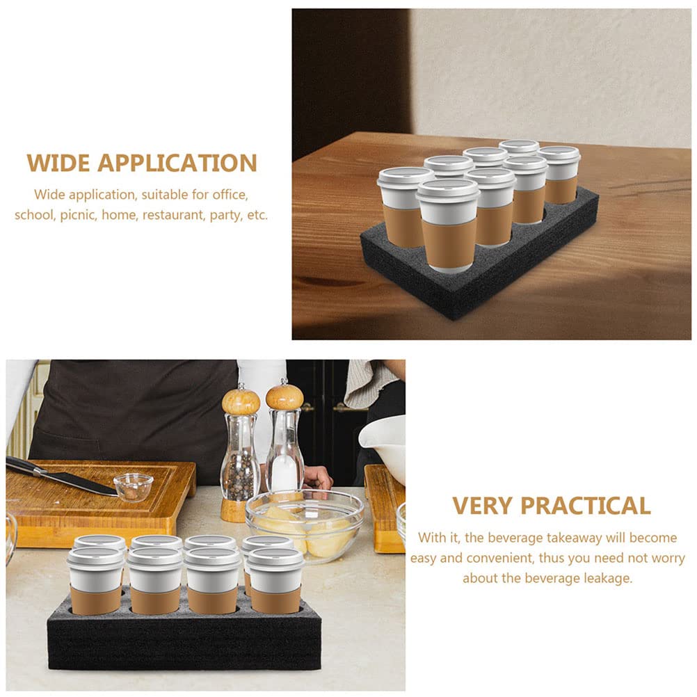 YARDWE 2 Pcs Pearl Cotton Cup Holder Packing Trays Cup Holder Tray for Car Foam Drink Carriers for Drivers Drink Carrier Tray Coffee Carrier Black Mugs Car Tray Drinks Camper Van