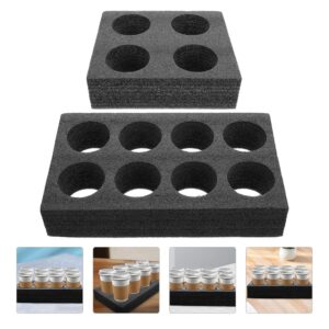 YARDWE 2 Pcs Pearl Cotton Cup Holder Packing Trays Cup Holder Tray for Car Foam Drink Carriers for Drivers Drink Carrier Tray Coffee Carrier Black Mugs Car Tray Drinks Camper Van