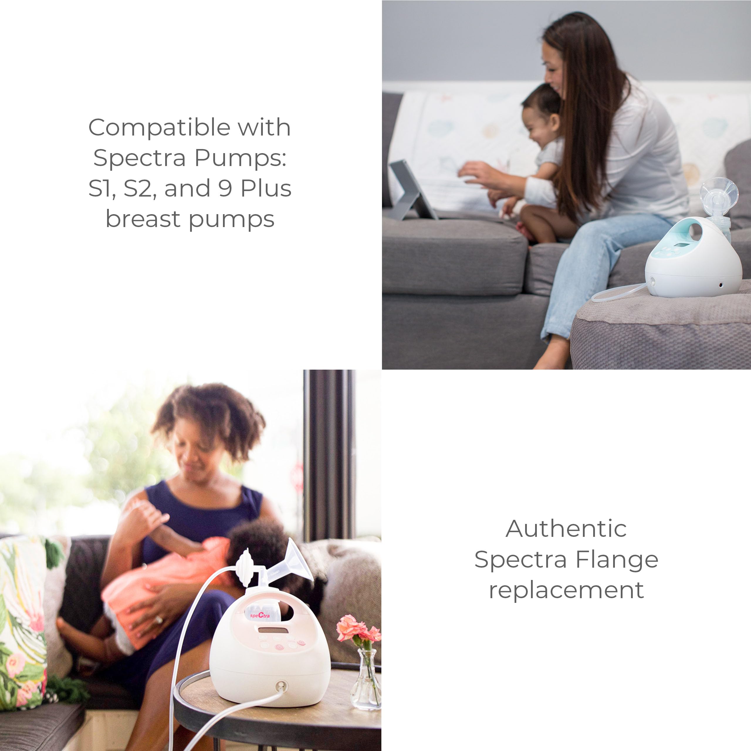 Spectra Baby S1 Plus Premier Rechargeable Breast Pump with Grey Tote Premium Accessory Kit - 28 mm