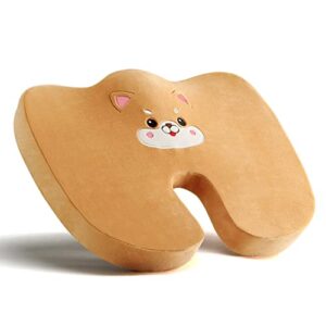 microzo memory foam seat cushion, cute animal chair cushion for office desk chair, non-slip chair pad for car seat, tailbone pain relief cushion for orthopedic back pain sciatica (cat)