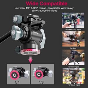 Video Fluid Head for Camera Tripod - ULANZI U-190 Mini Pan Tilt Head Small Panoramic Ball Head with Arca Swiss Quick Release Plate Lightweight Filming Equipment for Compact Camera Load up to 6.6lb/3kg