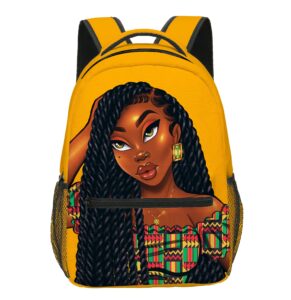 yalinan african black girl backpack for school african american book bag large capacity laptop backpack for teen students women college, gifts for daughter granddaughter