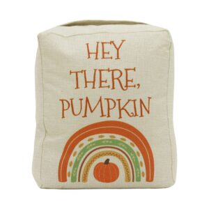 hey there pumpkin fabric door stop, decorative weighted fabric door stopper with handle for bedroom, living room, exterior doors, fall decor