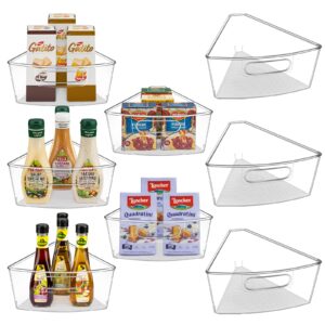 jeisslia lazy susan cabinet organizer bins for 26"/ 28"/ 32" diameter corner lazy susan, plastic cabinet storage bin, 1/8 wedge-food safe, bpa free, with non-slip pads (for 28" lazy susan, 8 pack)