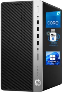 hp prodesk 600 g3 tower- i7-7700, 32gb ram, 1tb ssd, amd radeon rx 460 2gb, displayport, dvi, hdmi 4k support, usb-type-c, ac wi-fi, bluetooth - windows 10 pro (renewed)