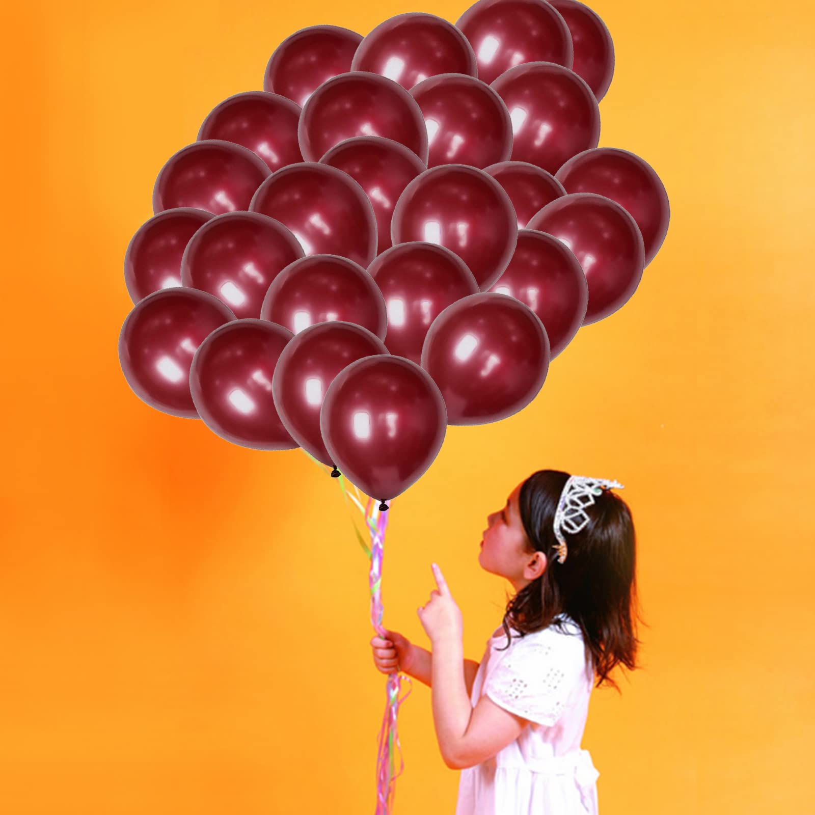 Gadeja 50Pcs Burgundy Latex Balloons Kit For Women Party Decoration, 5 inch Wine Red Balloons Set For Birthday Party Supplies, Wedding, Girl’s Party, Baby Show, Child Birthday, Bachelorette Party