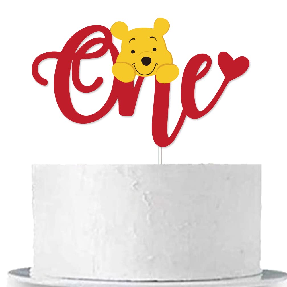 Baby Pooh Bear ONE Cake Topper for First Birthday