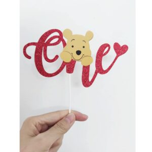 Baby Pooh Bear ONE Cake Topper for First Birthday