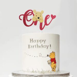 Baby Pooh Bear ONE Cake Topper for First Birthday