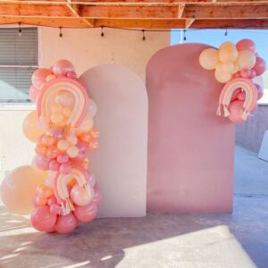 160 PCS Daisy Groovy Balloons Arch Garland Kit Pink White Yellow Orange Boho Balloons for Baby Shower Wedding Birthday Party Decorations (Daisy Groovy)