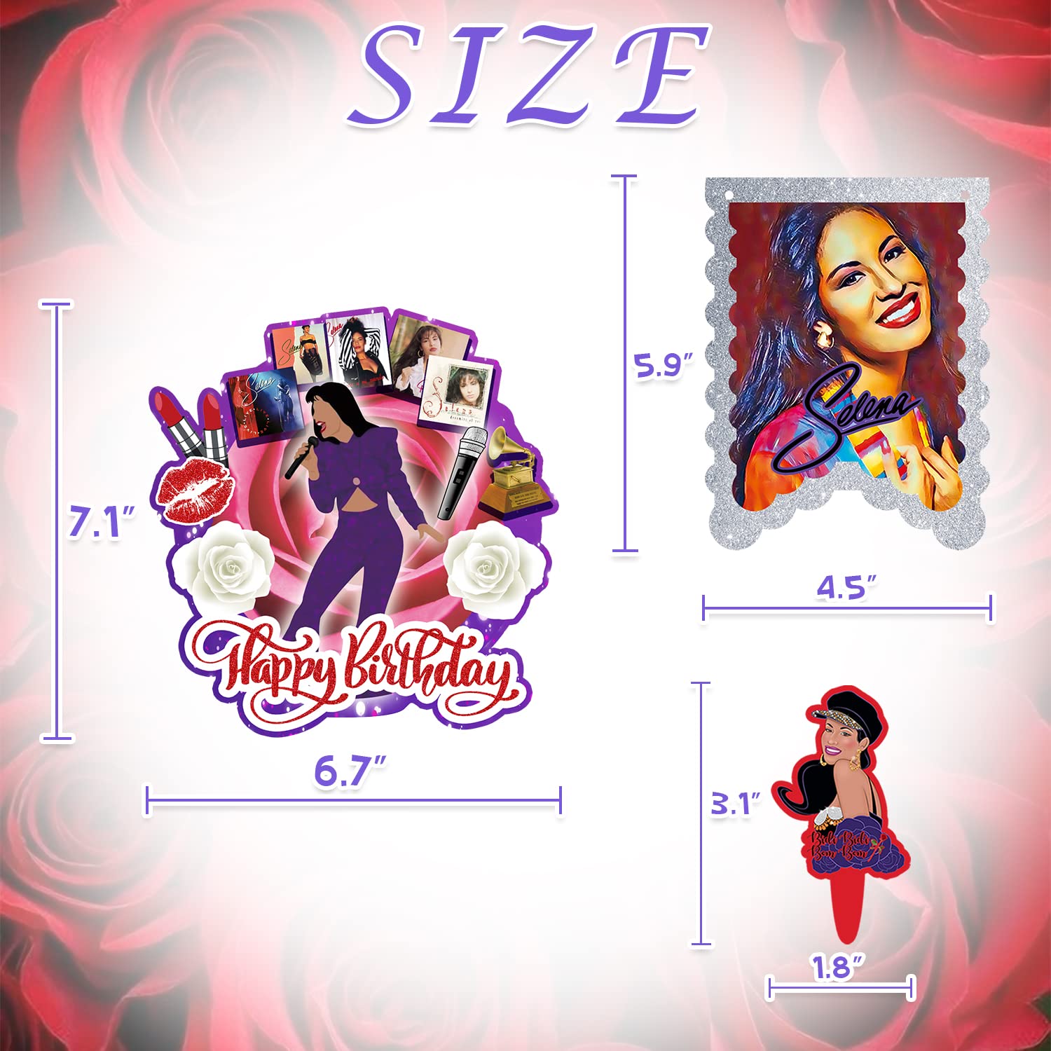 Valentina Buck Selena Party Supplies Cake Topper Cupcake Toppers Balloons Singer Birthday Favors Decorations for Boys Girls