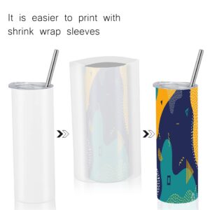 6 Pack Sublimation Tumbler - 20 oz Tumbler with Lid and Straw Insulated Tumbler Skinny Double Wall Tumbler Cups Travel Coffee Mug Stainless Steel Vacuum Mug with Metal Straw,Leak-Proof Lid,Shrink Wrap