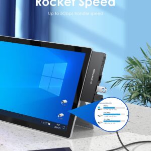 LENTION Surface Pro 7 USB C Hub Docking Station,5-in-1 Microsoft Surface Pro 7 Hub,4K@60Hz USB-C to HDMI Hub,USB C to Gigabit Ethernet Hub,2 USB 3.0 Hub,PD 60W Type C Charging Port Hub(CS35,Black)