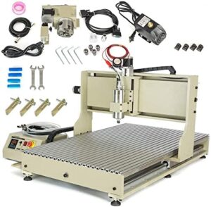 gdae10 usb 4 axis cnc 6090 router kit mach3 control + 2.2kw vfd water-cooling spindle motor plastic acrylic pcb pvc wood carving drilling 3d milling engraving machine with controller,handwheel