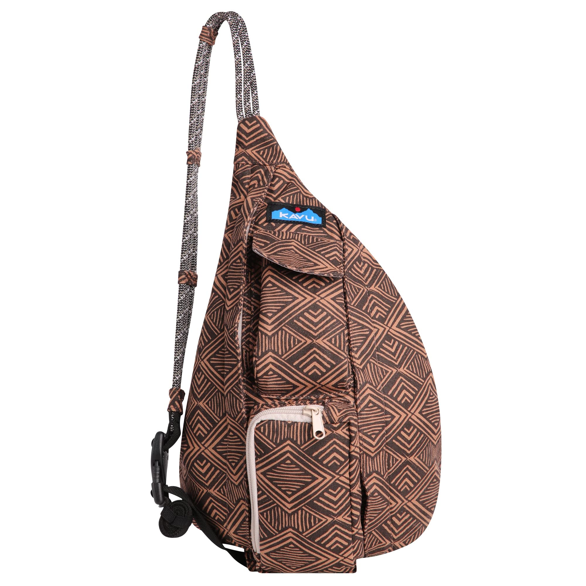 KAVU Mini Rope Bag Cotton Crossbody Sling, Mahogany Inlay