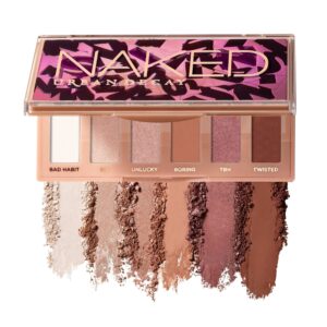 urban decay naked sin mini eyeshadow palette - 6 blush-toned neutral shades - richly pigmented & ultra blendable mattes and high-shine shimmers - up to 12 hour wear - perfect for travel