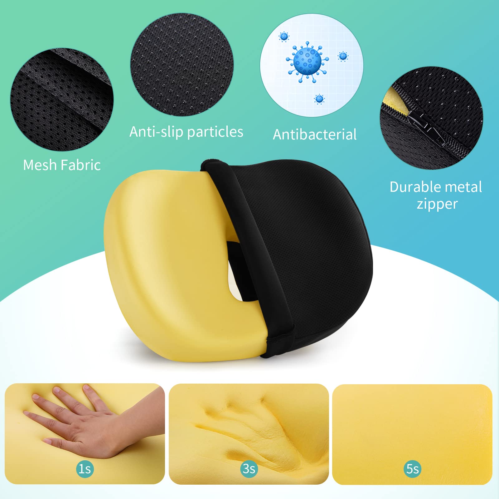 Donut Pillow for Tailbone Pain Hemorrhoid Pillow for Women/Men Donut Cushions for Sitting Postpartum Pillow Doughnut Pillow for Pressure Sores Pressure Relief Seat Cushion Pregnancy Seat Cushion