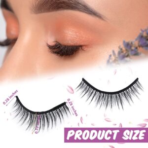 16 Pairs Reusable Self Adhesive Eyelashes Waterproof Stable False Lashes Self Stick Easy to Apply False Eyelashes with Tweezers for Women Girls Gift Non Slip Natural No Eyeliner Look, Black (black)