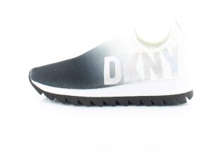 dkny womens azer slip on running sock sneakers b/w 5.5 medium (b,m)